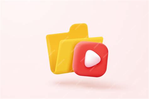 Premium Vector 3d Folder And Paper For Management Multimedia File Document Efficient Work On