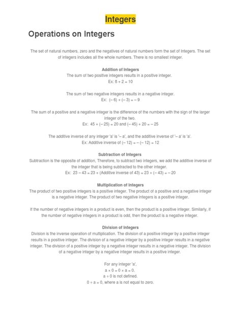 integers chap 1 pdf integer division mathematics