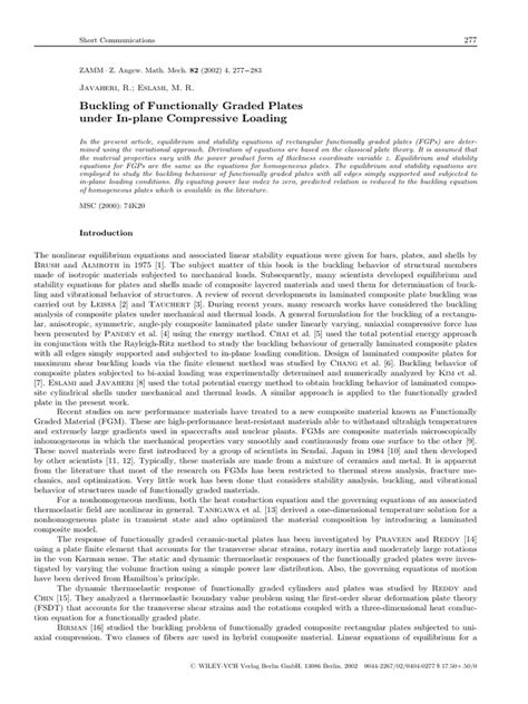 212 Buckling Of Functionally Graded Plates Pdf
