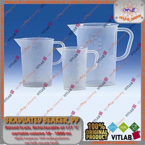 Promo Vitlab Graduated Beakers Pp Raised Scale Beaker Plastik Pp