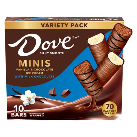 Dove Vanilla And Chocolate Ice Cream Mini Milk Chocolate Ice Cream Bars