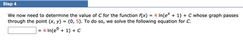 Solved Step We Now Need To Determine The Value Of C For Chegg Com