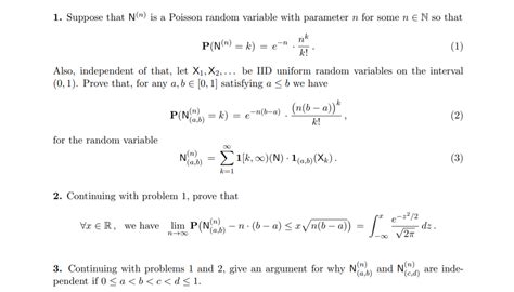 solved 1 suppose that n n is a poisson random variable