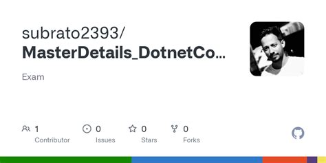 GitHub Subrato MasterDetails DotnetCore Angular Exam