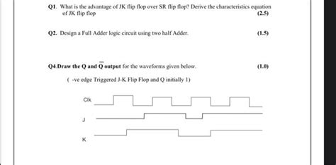 Solved Q What Is The Advantage Of JK Flip Flop Over SR Chegg Com