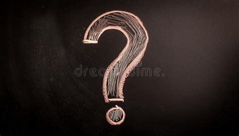 Red Question Mark Symbol Drawn With Chalk Isolated Over Black Faq And