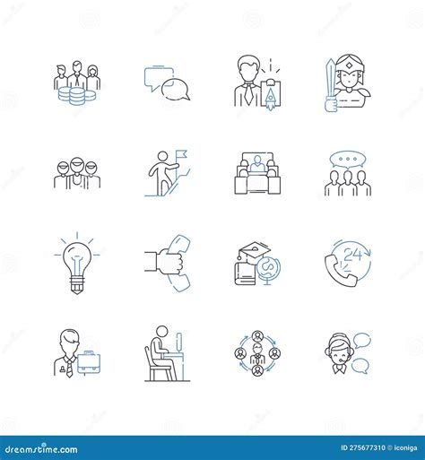 job assignments line icons collection tasks projects duties