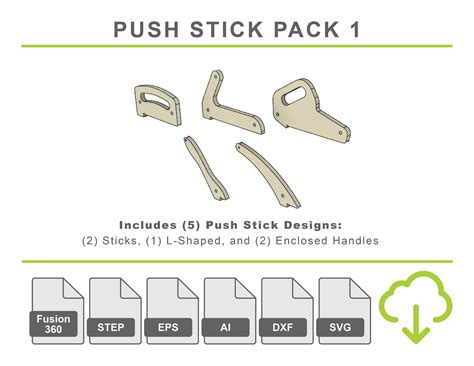Table Saw Push Stick Pack CNC Router Files Pack Of Multiple Etsy