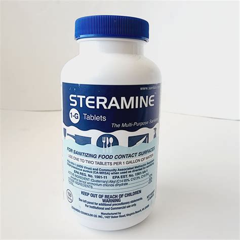 Steramine Sanitizer Tablets 1 G 1 Bottle Sparkling Solutions