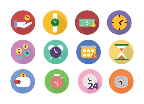 Time Management Icons Set Elements In The Set Calendar Alarm Clock Vector Art At Vecteezy
