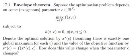 Lecture Envelope Theorem Flashcards Quizlet