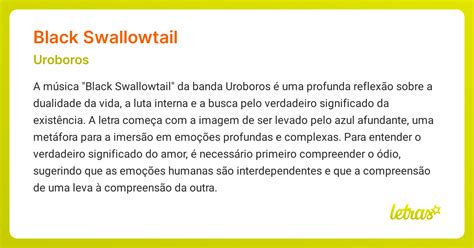Significado Da Música Black Swallowtail Uroboros Letrasmusbr