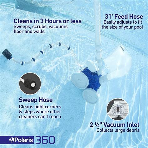 Polaris Vac Sweep 360 Pressure Inground Pool Cleaner Triple Jet
