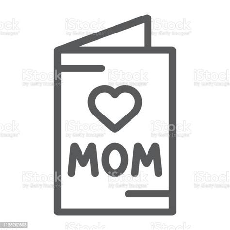 어머니 일 카드 라인 아이콘 인사말 및 축 하 엽서 기호 벡터 그래픽 흰색 바탕에 선형 패턴을 사랑 해요 10에 대한 스톡 벡터 아트 및 기타 이미지 Istock