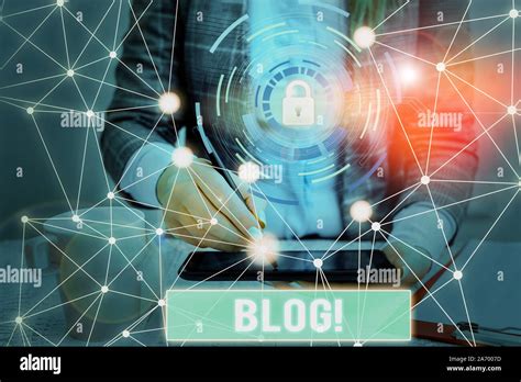 Writing Note Showing Blog Business Concept For Regularly Updated Website Web Page Run By