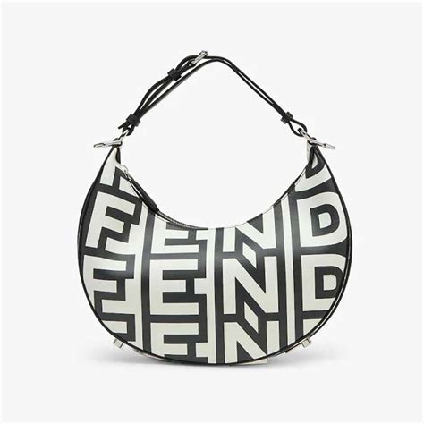 Fendi Women Fendigraphy Small Two Tone Printed Leather Fendi Roma