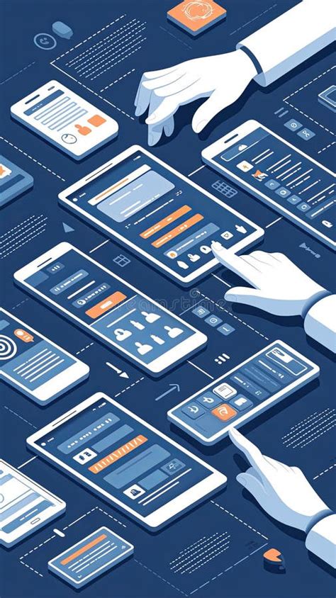 Hands Designing Interfaces For Mobile App Development On Multiple