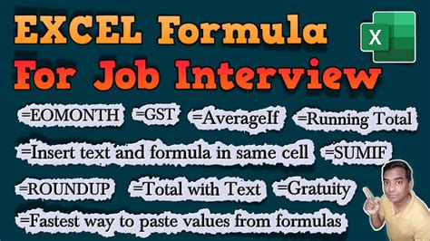 Excel Formula For Job Interview Srsawaliyaeduworld Exceltips Youtube