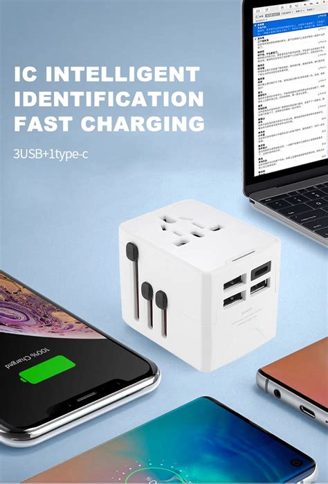 Type C PD QC USB All In One Charger Adapter For Travel With EU US UK AU Plug Universal Travel