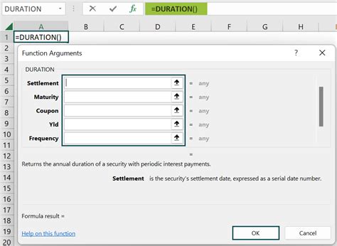 Duration Excel Function Formula Example How To Use