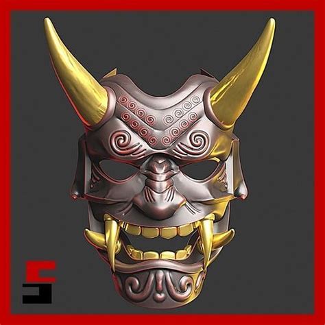 Japanese Oni Mask 3D model 3D printable | CGTrader