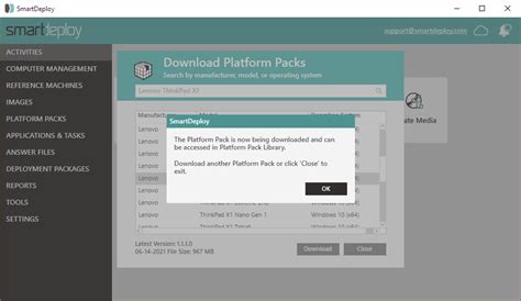 download a platform pack smartdeploy help center