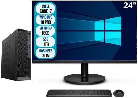 Computador Completo Slim Intel Core I7 16gb Ssd 1tb Wifi Windows 10 Pro