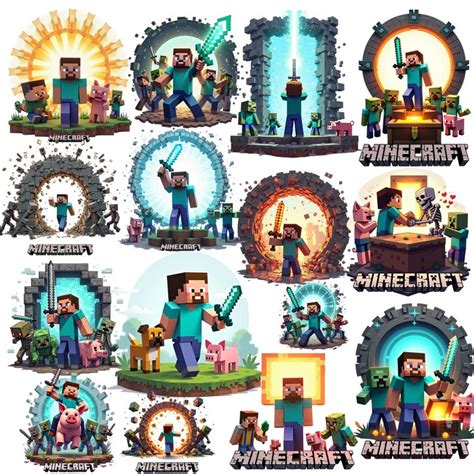 Mine Clipart Bundle Png Pixel Gamer Characters And Mining Art Pack