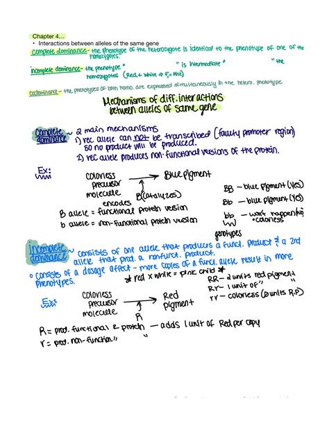 June Chapter Matt Gilg Lecture Notes For Genetics Chapter Interactions Between