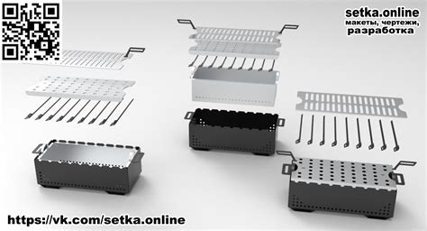 Макет DXF Настольный угольный гриль - Мангалы