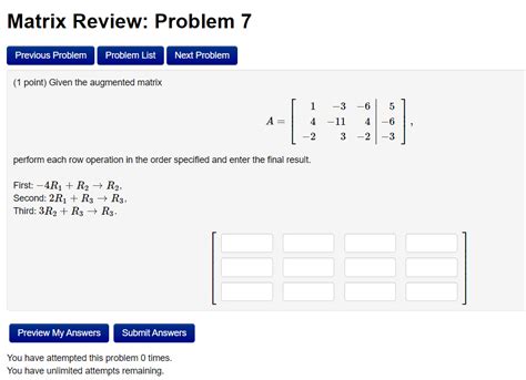 Solved Matrix Review Problem Previous Problem Problem Chegg