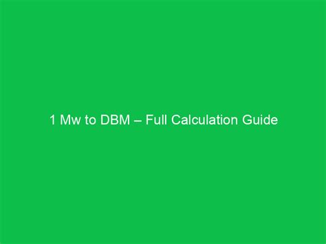 1 Mw Ke DBM Panduan Perhitungan Lengkap Prep My Career