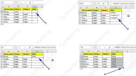 Fungsi Or Pada Excel Cara Menggunakan And Contoh Rumus Or