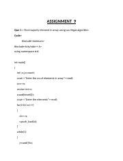 Find Majority Element In Array Using Las Vegas Algorithm Docx ASSIGNMENT Que Find