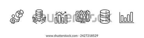 collection diagram statistic chart data analysis stock vector royalty