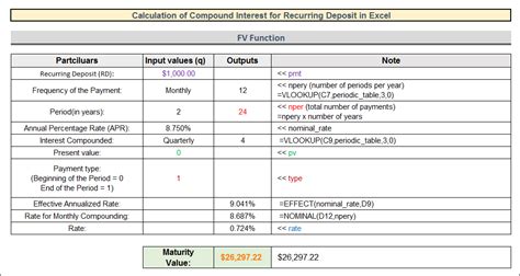 Recurring Deposit In Excel Tpoint Tech