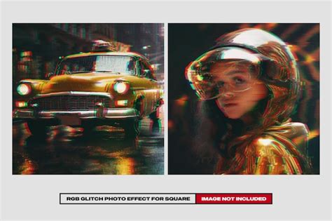 Premium Psd Rgb Glitch Photo Effect For Square