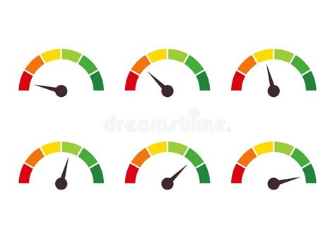 Collection Of Speedometer Tachometer Indicator Icons Performance Measurement White