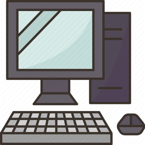 Computer Desktop Electronic Working Office Icon Download On