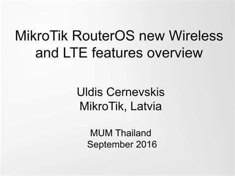 Pdf Mikrotik Routeros New Wireless And Lte Features Overview
