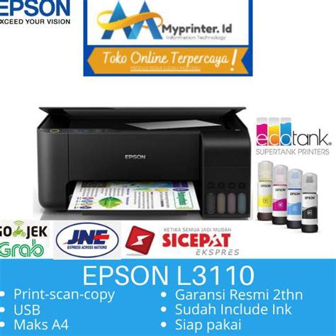 Jual Printer Epson L3110 Print Scan Copy A4 Include Ppn Togolome Shopee Indonesia
