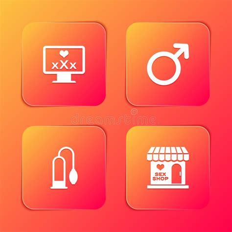 Set Monitor With 18 Plus Content Male Gender Symbol Penis Pump And Set Monitor With 18 Plus Content Male Gender Symbol Penis Pump And