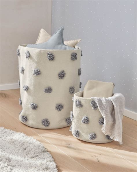 Cesta Grande Doris 100 Algodón Orgánico Gris