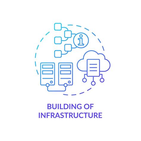 building of infrastructure blue gradient concept icon function of