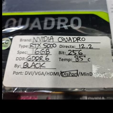 Jual Quadro Rtx 5000 Nv 16g Rtx5000 Nv 16gb Gddr6 Jakarta Barat