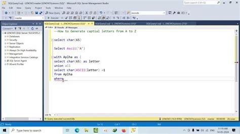 Mssqldbatechsupport On Linkedin How To Generate Capital Letters From A To Z In T Sql T Sql