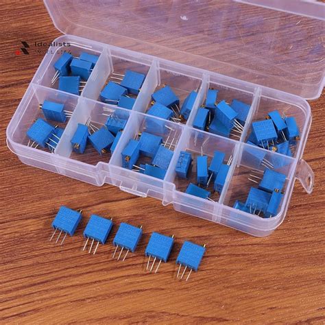 Idealist 50pcs Lot 3296w Multiturn Trimmer Potentiometer Kit High Precision 3296 Variable