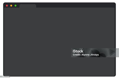 Web Browser Mockup Window In Dark Mode Modern Flat Simple Line Web