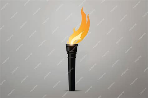 Premium Ai Image Minimalist Olympic Torch On Black Background