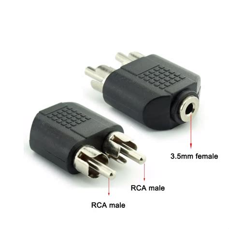 3 5mm RCA Jack Adapters Double RCA AV Plug Convert Male To Female Audio Wire Connector For